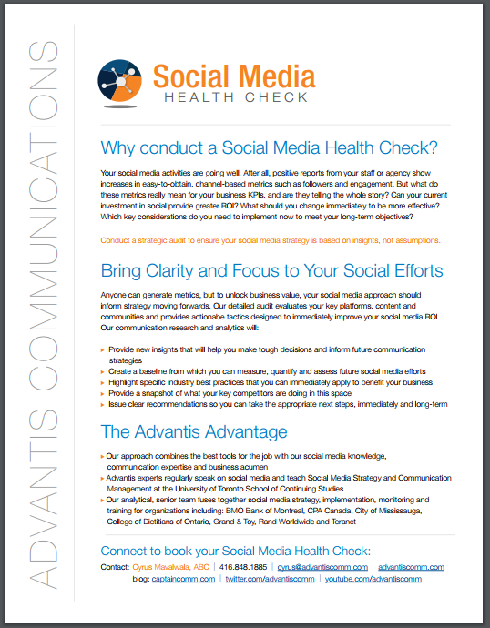 Social Media Health Check | Advantis Communications
